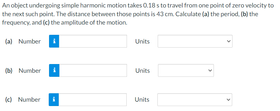 Solved An object undergoing simple harmonic motion takes | Chegg.com