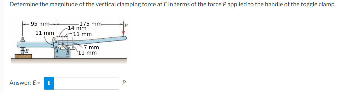 Solved Determine the magnitude of the vertical clamping | Chegg.com