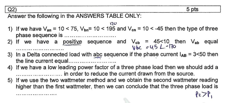 Solved Answer the following in the ANSWERS TABLE ONLY: 1) If | Chegg.com