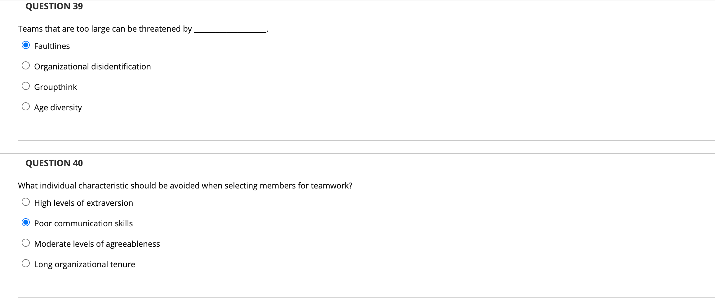 Solved QUESTION 39 Teams that are too large can be | Chegg.com