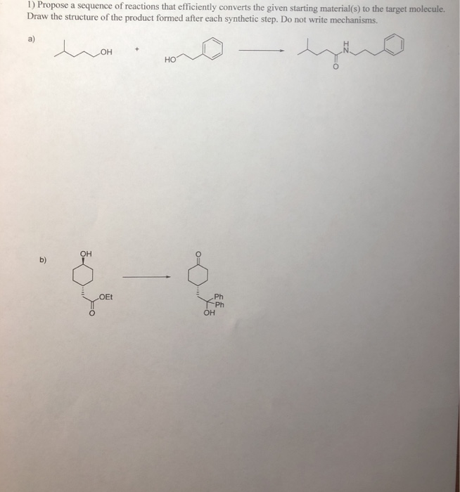 Solved 1) Propose a sequence of reactions that efficiently | Chegg.com