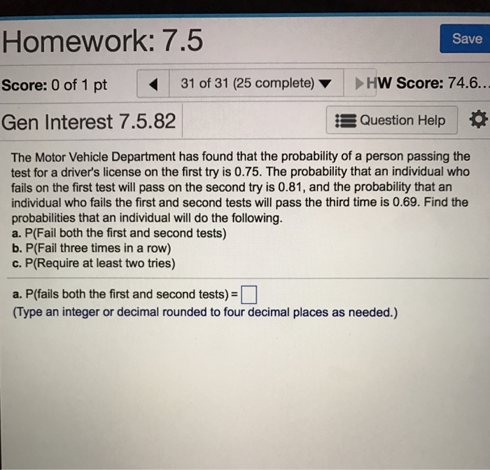 Solved The Motor Vehicle Department has found that the | Chegg.com
