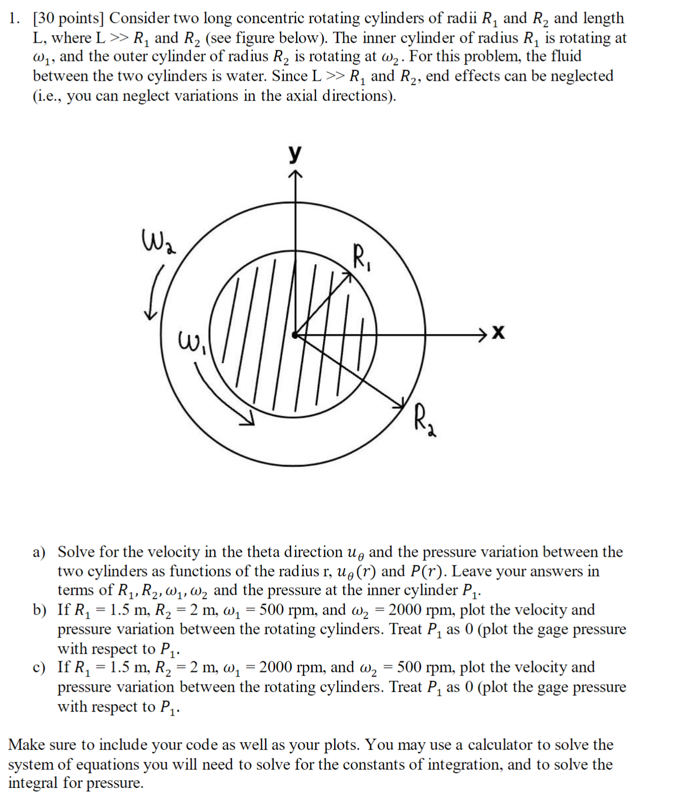 Solved 1. [30 points] Consider two long concentric rotating | Chegg.com