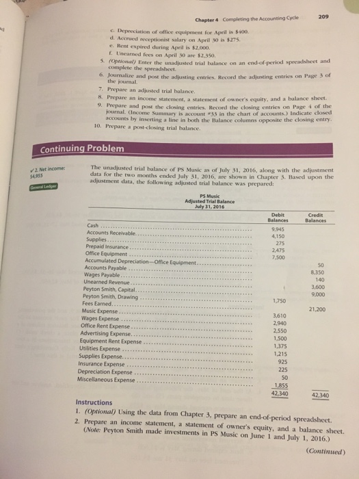 Solved PR 4-5B Complete accounting cycle OBJ 4, 5 For the | Chegg.com
