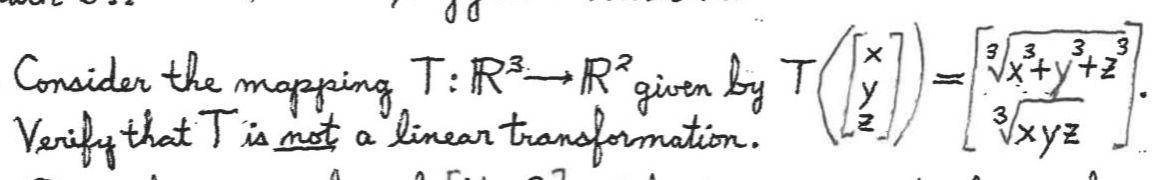 Solved Consider the mapping T:R3→R2 given by | Chegg.com