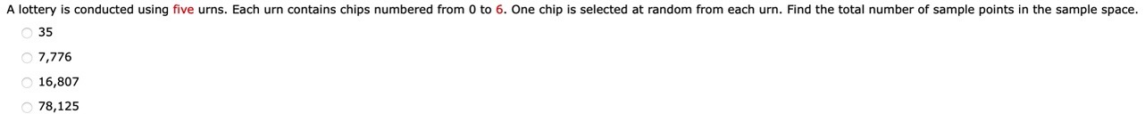 Solved 35 7,776 16,807 78,125 | Chegg.com