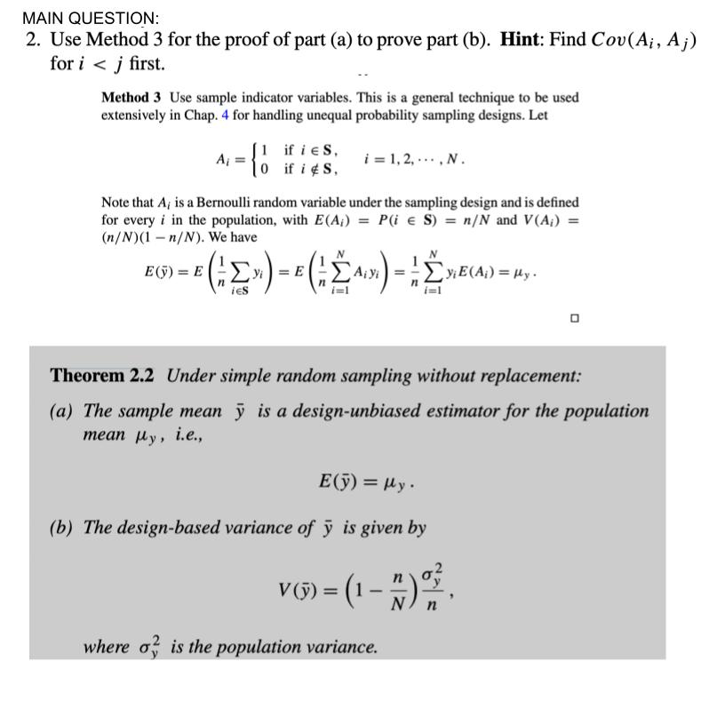 Solved MAIN QUESTION:\\nUse Method 3 for the proof of part | Chegg.com