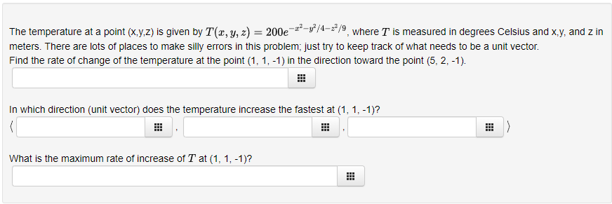 Solved The temperature at a point (x,y,z) is given by | Chegg.com