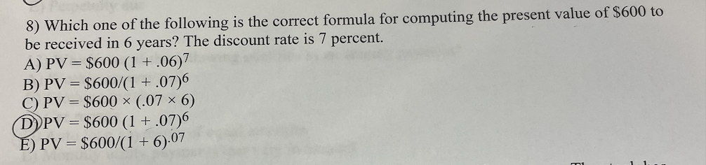 Solved 8) Which one of the following is the correct formula | Chegg.com