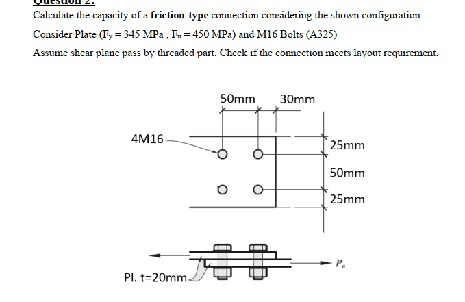 Solved Calculate the capacity of a friction-type connection | Chegg.com