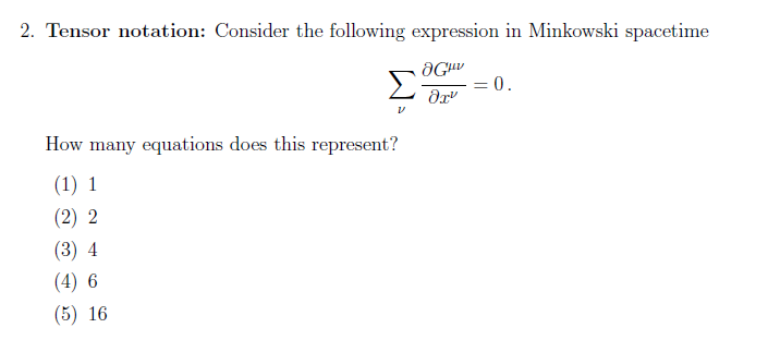 Solved 2. Tensor notation: Consider the following expression | Chegg.com