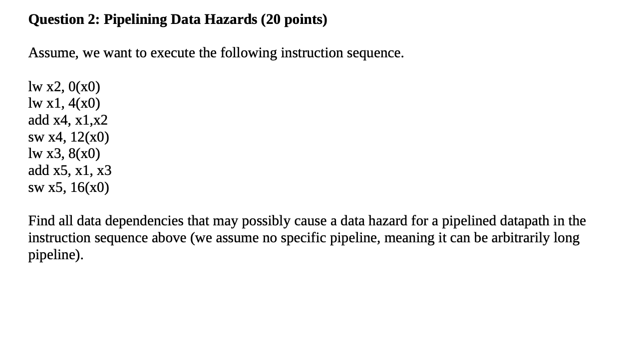 Solved Assume, we want to execute the following instruction | Chegg.com