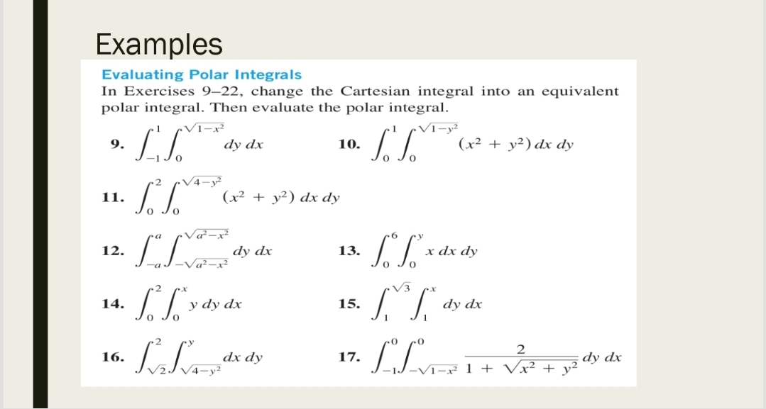 Solved Examples Evaluating Polar Integrals In Exercises | Chegg.com