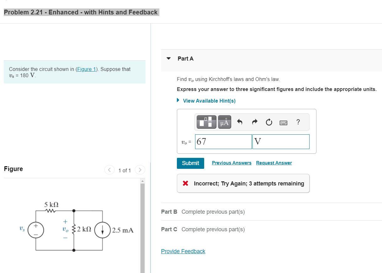 Solved Consider the circuit shown in Suppose that vs=180 V | Chegg.com