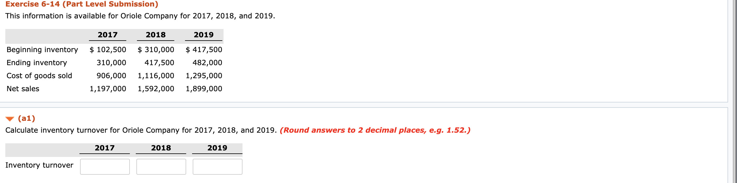 Solved Exercise 6-14 (Part Level Submission) This | Chegg.com