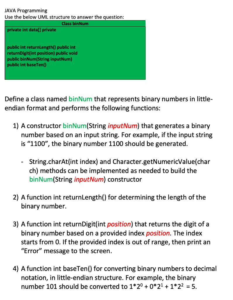 Solved JAVA Programming Use the below UML structure to | Chegg.com