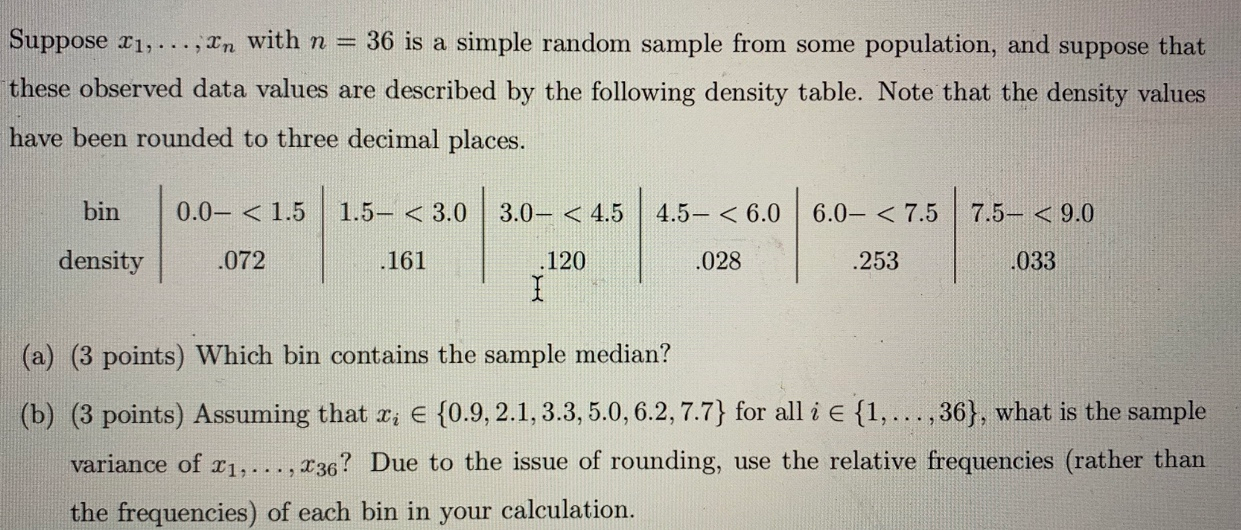 Solved suppose that Suppose x1, ..., In with n = 36 is a | Chegg.com