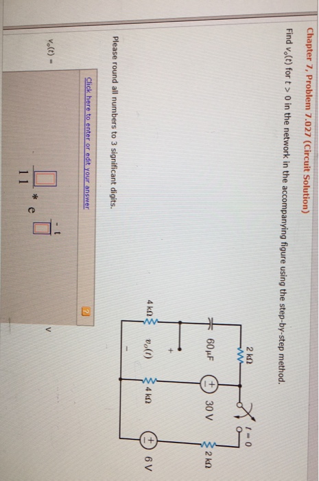Solved Chapter 7, Problem 7.027 (Circuit Solution) Find vot) | Chegg.com