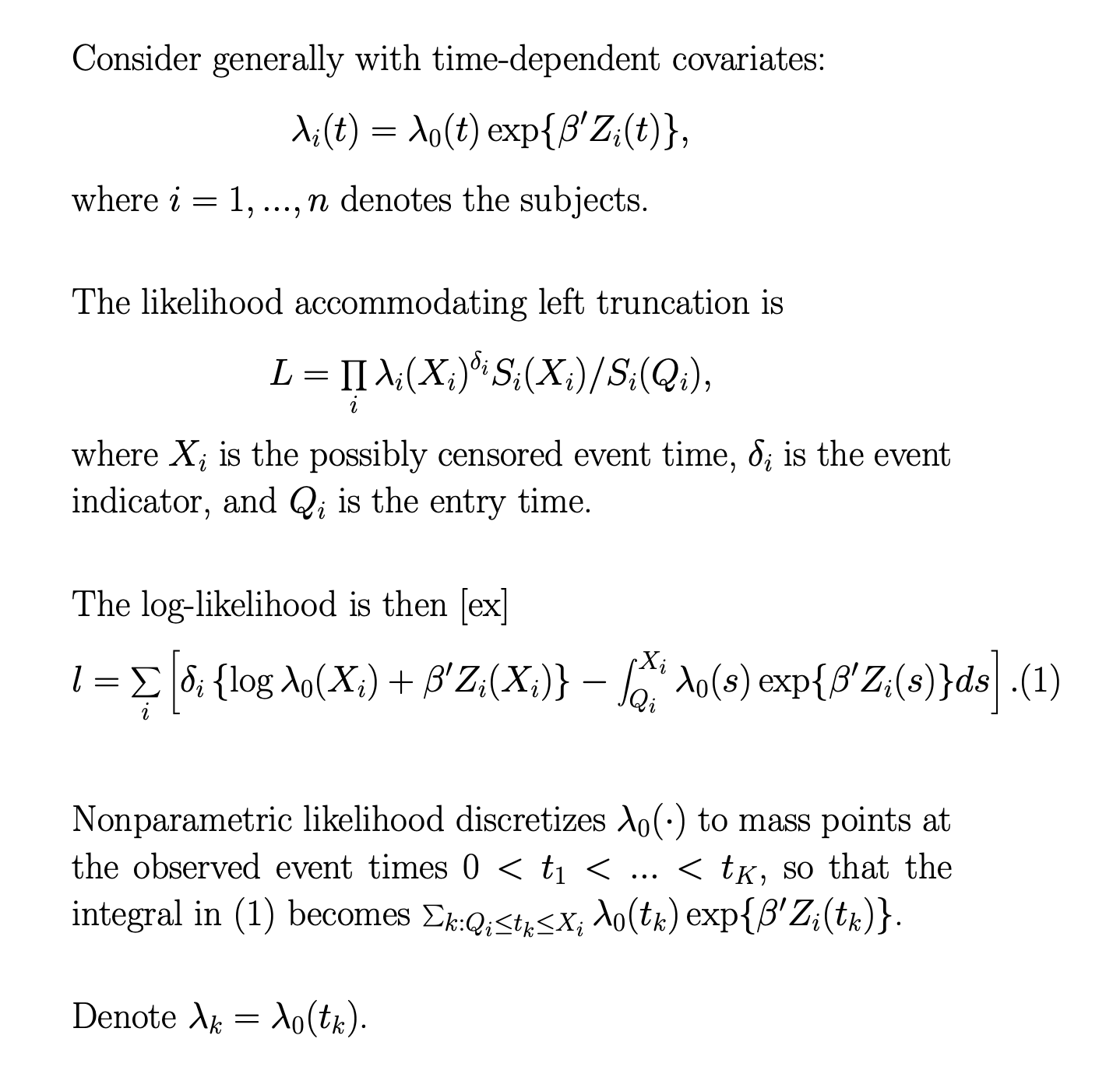 Solved Consider Generally With Time Dependent Covariates