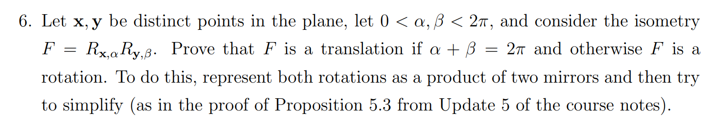 Solved Let x,y be distinct points in the plane, let | Chegg.com