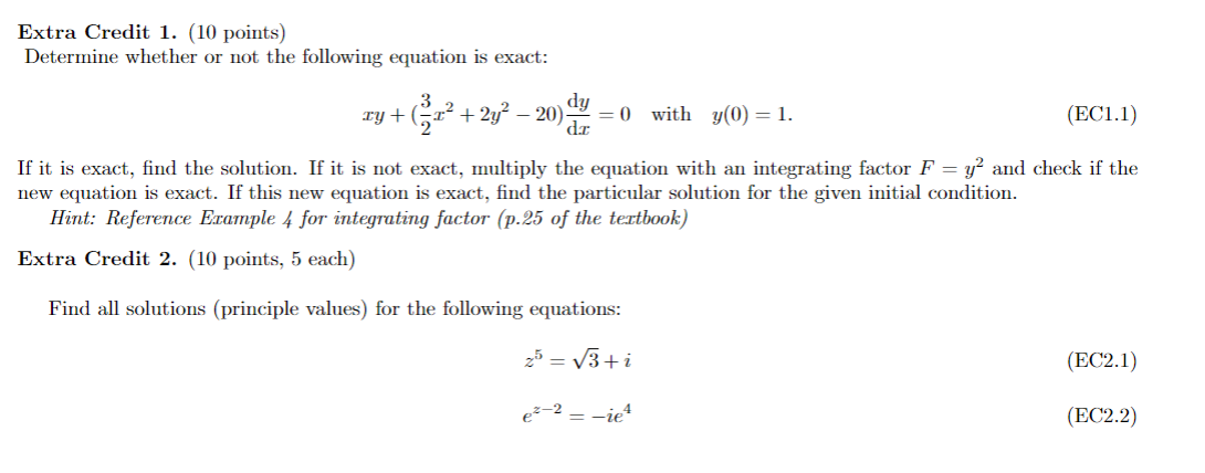 Solved Extra Credit 1. (10 points) Determine whether or not | Chegg.com