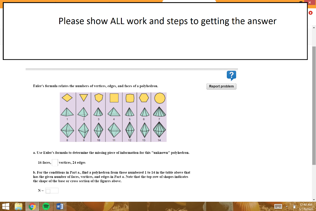 Solved Please show ALL work and steps to getting the answer | Chegg.com