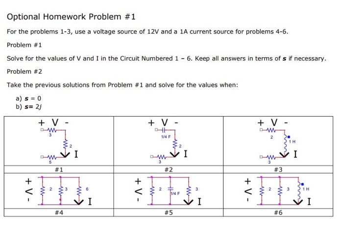 Solved Optional Homework Problem #1 For the problems 1-3, | Chegg.com