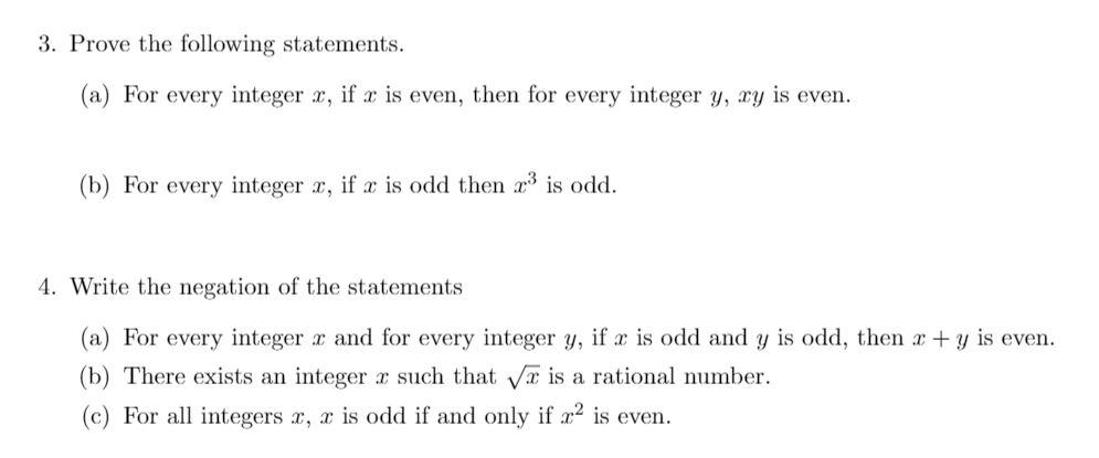 Solved 3. Prove the following statements. (a) For every | Chegg.com