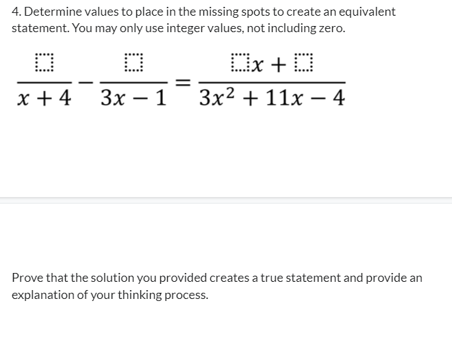 Solved 4. Determine values to place in the missing spots to | Chegg.com