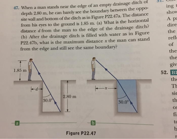 Solved 47. When a man stands near the edge of an empty | Chegg.com