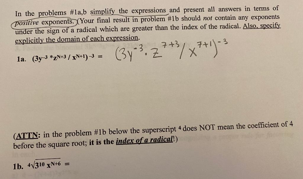 Solved In the problems #la,b simplify the expressions and | Chegg.com
