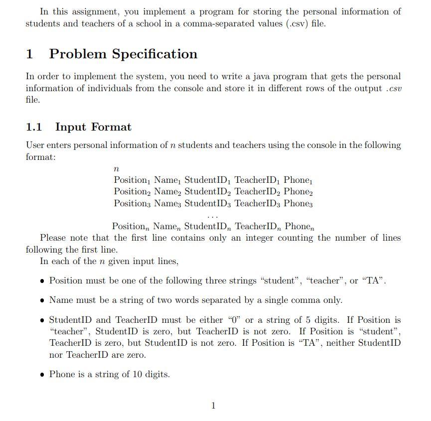 Solved In this assignment, you implement a program for | Chegg.com
