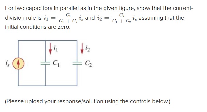 For two capacitors in ﻿parallel as in ﻿the given | Chegg.com