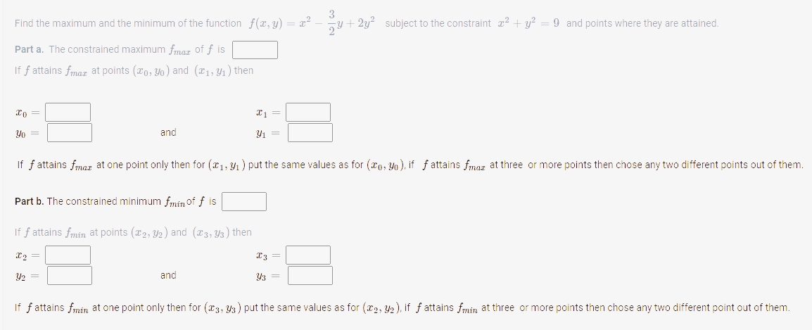 Solved Find The Maximum And The Minimum Of The Function