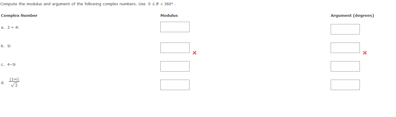 Solved Compute the modulus and argument of the following | Chegg.com