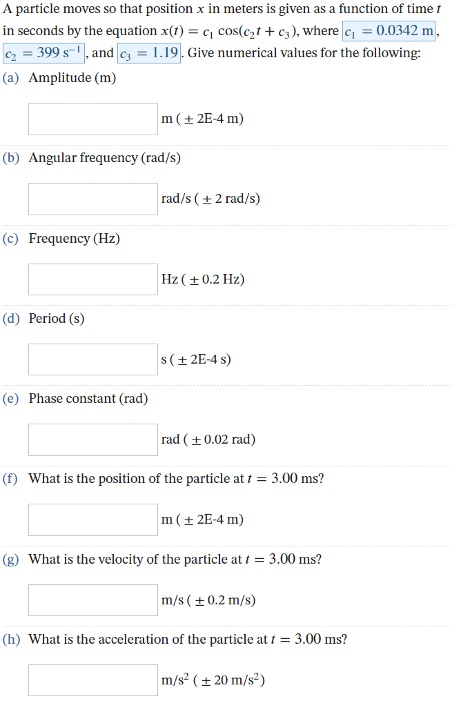 Solved A particle moves so that position x in meters is | Chegg.com