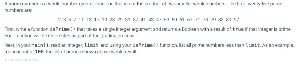 Solved A prime number is a whole number greater than one | Chegg.com