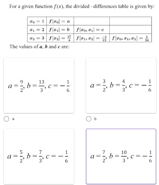 Solved For a given function f(x), the divided differences | Chegg.com