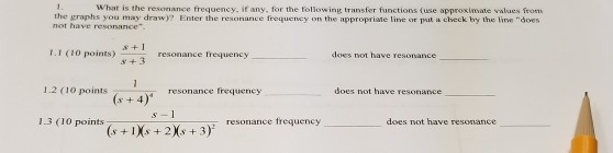 Solved 1 the graphs you may draw)? Enter the resonance | Chegg.com
