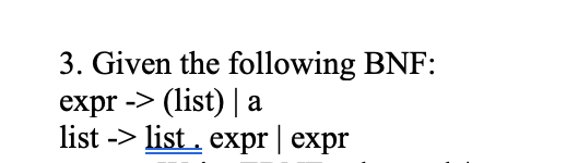 Solved expr --> expr + term ∣ expr − term ∣ term | Chegg.com Solved expr --> expr + term ∣ expr − term ∣ term | Chegg.com