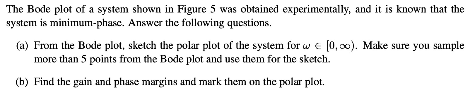 Solved The Bode plot of a system shown in Figure 5 was | Chegg.com