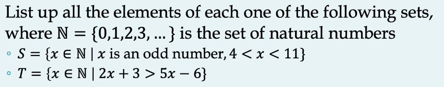 Solved List up all the elements of each one of the following | Chegg.com