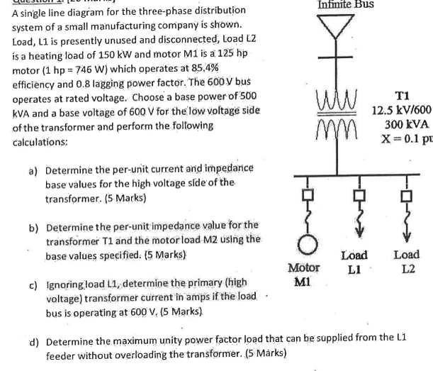 Solved A single line diagram for the three-phase | Chegg.com