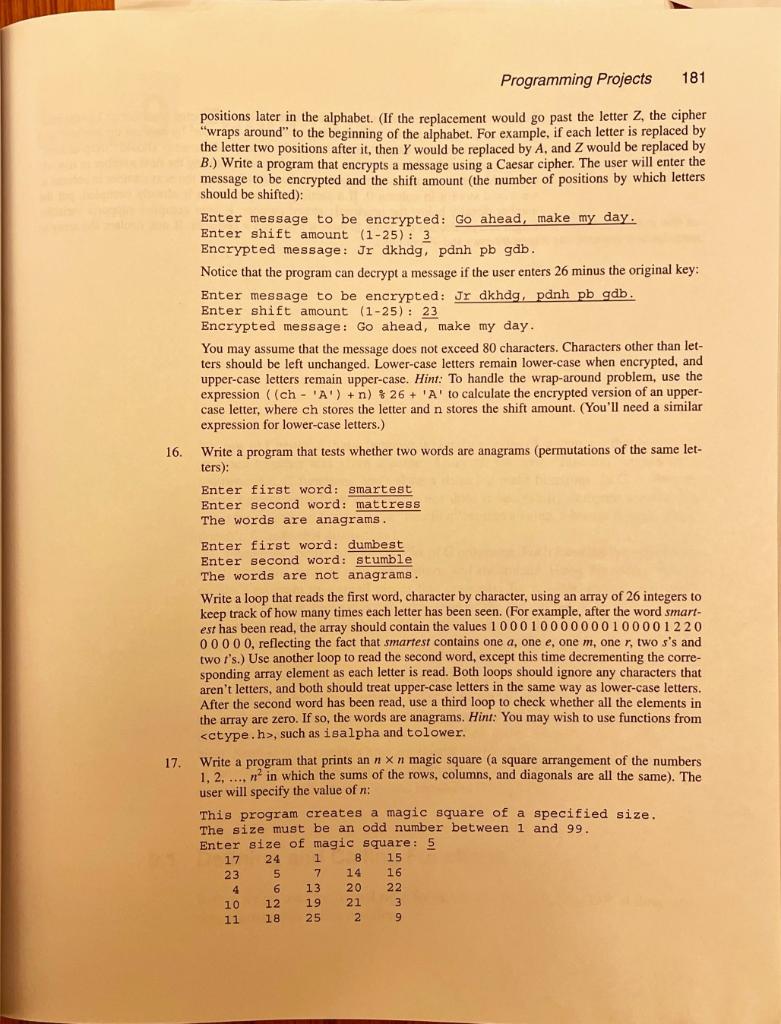 Solved Caesar cipher problem – Chapter 8 exercise, page | Chegg.com