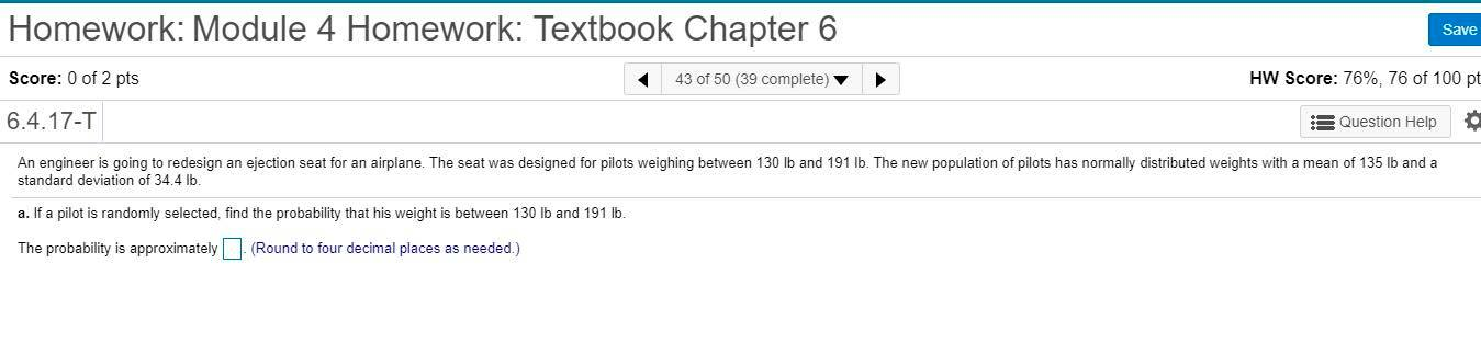 Solved Homework Module 4 Homework Textbook Chapter 6 Save