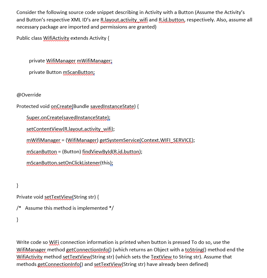 Solved Consider the following source code snippet describing | Chegg.com