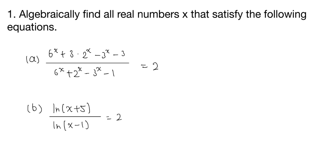 Solved 1. Algebraically find all real numbers x that satisfy | Chegg.com