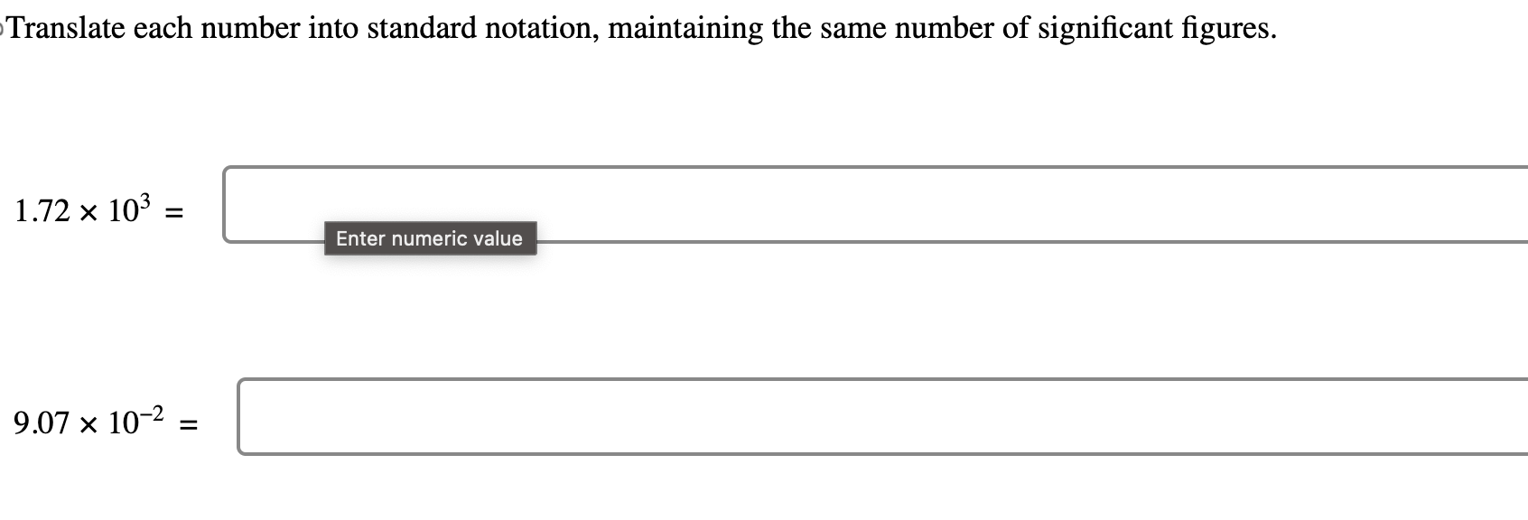 Solved Translate each number into standard notation, | Chegg.com