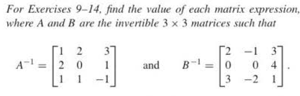Solved For Exercises 9-14, find the value of each matrix | Chegg.com