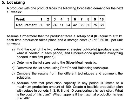 Solved A producer with one product faces the following | Chegg.com
